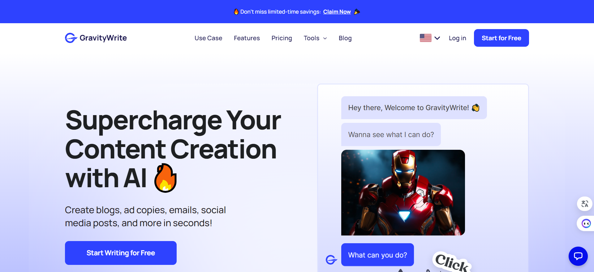 GravityWrite - AI Writer & Content Generator | UpAiTools