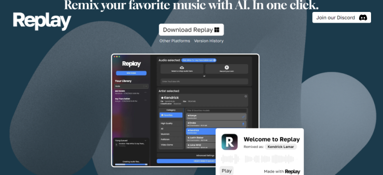 Replay AI - AI Generation Music Tool | UpAiTools